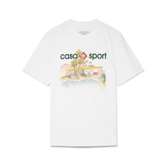 Casablanca Poolside T-Shirt - - Tops - Herren - Wei&szlig; - 2XL