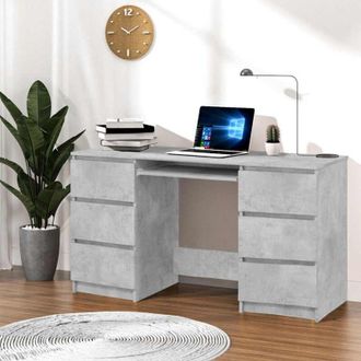 vidaXL Schreibtisch Betongrau 140x50x77 cm Holzwerkstoff - Vidaxl