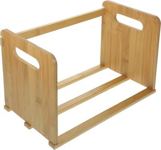 BESPORTBLE Massives Holz Desktop Organizer Regal Stabiler Buchst&auml;nder und Vinyl Schallplattenhalter Platzsparendes Aufbewahrungsregal f&uuml;r B&uuml;cher CDs Magazine und