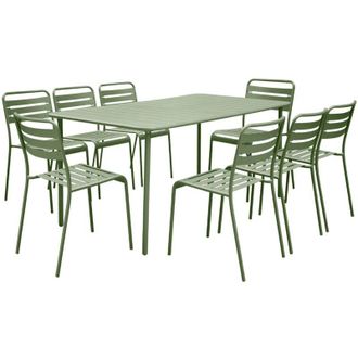 Sweeek Gartentisch Stahl 8 St&uuml;hle