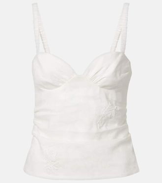 Sir. Top Alessandra brodé en lin