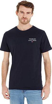Tommy Hilfiger T-Shirt Manches Courtes Homme Col Ras-du-Cou, Bleu (Desert Sky), XL