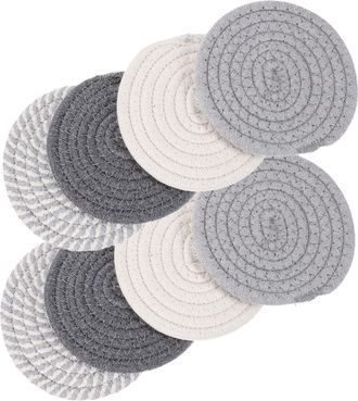 Valiclud 8 Stück Teiliges Baumwoll Untersetzer Handgewebt Hitzebeständig und Verschleißfest Runde Tischuntersetzer für Getränke Stilvolle Home Accessoires im J