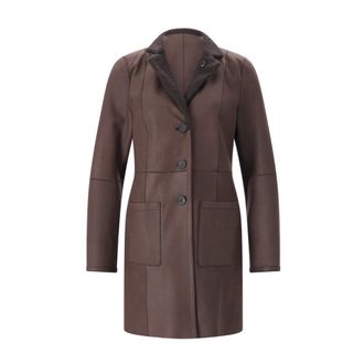 Werner Christ Werner Christ - Manteau r&eacute;versible en peau dagneau - Femme - Vestes - Brun - Taille: 46 FR