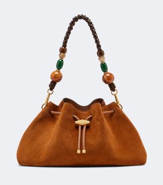 Jimmy Choo London Sac seau Cinch Medium en daim &agrave; perles