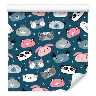 OEM Carta Da Parati Con Animali Del Bosco Dai Colori Pastello Per Soggiorno E Camera Da Letto, 50x1000 Cm