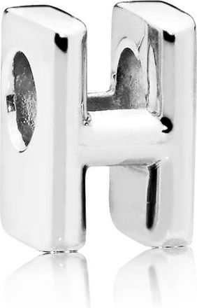 Pandora Moments Buchstabe H - wendbares Alphabet-Charm aus Sterling-Silber mit geprägten Herzen und Perlen an der Rückseite - kompatibel mit Armbändern Moment
