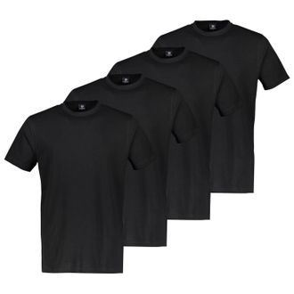 Lerros Herren T-Shirts mit Rundhalsausschnitt | 2 St&uuml;ck (DE/NL/SE/PL, Alphanumerisch, XXL, Regular, Regular, 4 x schwarz)