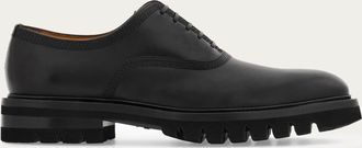 Ferragamo Herren Gesteppter Oxford-Schuh Schwarz Gr&ouml;&szlig;e 40.5