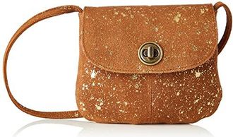 Pieces Pctotally Royal Leather Party Bag Noos, Sac à bandoulière Femmes, Root Beer/AOP : Gold Splash, Taille Unique
