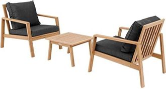 Hesperide Gartengarnitur Tiwi Kohle & Akazie - 2-Sitzer - Kohlenstoff/Akazie