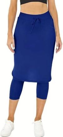 Generic Tenue daffaires pour femme - Jupe droite avec cordon de serrage - Jupe courte de sport - Deux pi&egrave;ces - S&eacute;chage rapide - Tennis - Yoga - Pantalon court