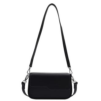 Generic Sac &agrave; bandouli&egrave;re pour femme - Petit sac &agrave; main et sac &agrave; main en cuir - Sac &agrave; bandouli&egrave;re tendance et d&eacute;contract&eacute; avec fermeture &eacute;clair, Noir, Small