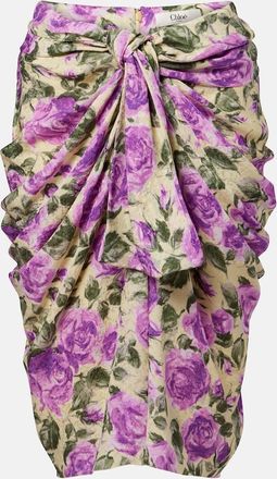Chlo&eacute; Chlo&eacute; Jupe midi en soie &agrave; fleurs