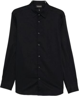 Emporio Armani Homme, Chemises, Noir, Taille: 2XL Chemise Boutonn&eacute;e &agrave; Manches Longues