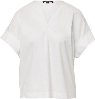 Comma Kurzarmshirt T-Shirt Blusenshirt im Relaxed Fit mit Tunika-Ausschnitt