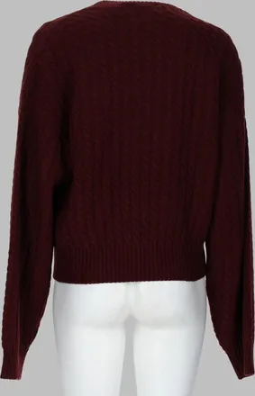 Rotate Cable-Knit Wool-Cashmere Sweater - Burgundy