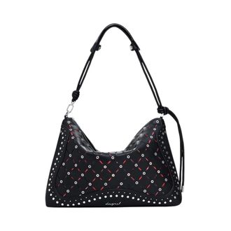 Desigual Schwarze Damenhandtasche mit Kontrastdetails - - Bags - Damen - Schwarzk - ONE SIZE