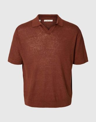 Selected T-Shirt in Kirschrot-Mahagoni