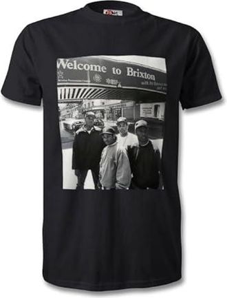 Generic NWA in Brixton London 90s Gangster Rap Hip Hop Art Retro Dr Dre, Ic Cube, Eazy E, T-shirt, Noir, XL/taille unique