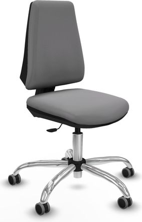 Piqueras y Crespo Elche B&uuml;rostuhl, verstellbar, ohne Armlehnen, ausgestattet mit Permanentkontakt und Schneideschaum, 65 mm Rollen, Parkett, Grau