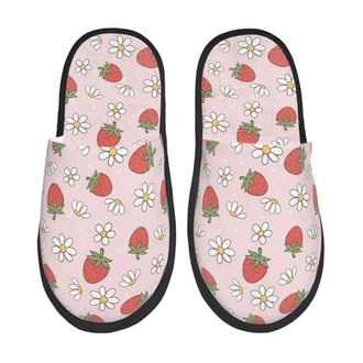 Generic Chaussures De Maison Strawberry Florals Print Shoes Duveteux Fuzzy Pantoufles Outdoor Pantoufles Pour Spa Chambre &Agrave; Coucher Hiver M