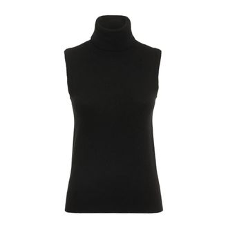 Michael Kors Cashmere &Auml;rmelloser Rollkragenpullover - - Knitwear - Damen - Schwarzk - L