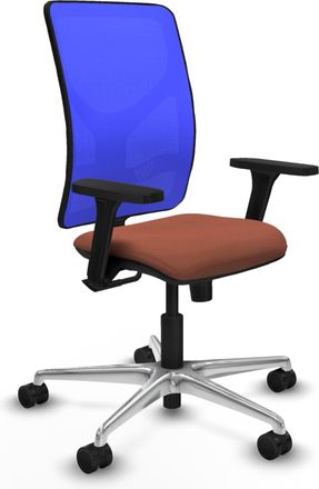 Piqueras y Crespo Schreibtischstuhl, 8 Stunden, mit 3D-Armlehnen, h&ouml;henverstellbare Lendenwirbelst&uuml;tze, ausgestattet mit 3 Positionen und Schneideschaum, Blau/Braun