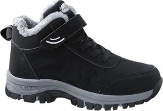 ORANDESIGNE Homme Bottes de Neige Unisexe Femme Hiver Randonnée Chaussures Trekking Doublée De Fourrure Chaud Outdoor Boots Bottine de Randonnée C Noir 41 EU