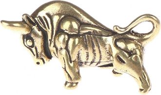 Zonfer Mini Retro Messing Wall Street Bull Statue Skulptur Hand-Spielzeug-Geschenk Schl&uuml;sselanh&auml;nger Verzierung Innenministerium-Schreibtisch Ornament