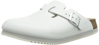 Birkenstock Cuir Boston, Sabots Adultes Unisexes - Blanc - GR 39