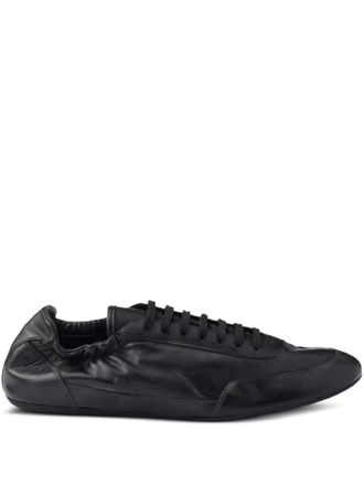 Prada baskets en cuir - Noir
