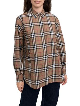 Burberry Check Cotton Shirt - Brown