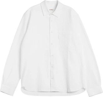 Ymc You Must Create Homme, Chemises, Blanc, Taille: XL Chemise &agrave; Manches Longues en Seersucker Coupe D&eacute;contract&eacute;e