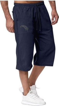 Generic Pantalon Jogging Homme Coton Pantalons de Sport D&eacute;contract&eacute; Pantalon Jogging Homme Printemps &Eacute;t&eacute; D&eacute;tente Plage Pantalon Sweat &agrave; Neuf Points Confort