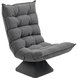 HOMCOM Fauteuil lounge - Tissu en velours microfibre - 62x70x95cm - Gris