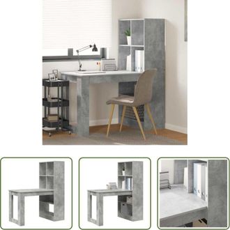 vidaXL Schreibtisch Beton Grau - Schreibtisch Beton Grau 122 x 67 x 145 cm Holzwerkstoff