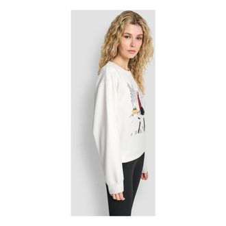 DKNY Dkny, Femme, Sweatshirts et sweats &agrave; capuche, Blanc, Taille: 38 FR Polished Stretch Long Sleeve Top