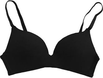 Generic T-shirt pour femme sans fil, fin, sexy, fronc&eacute; et confortable, respirant et sans couture, adapt&eacute; pour dormir, Noir, 40