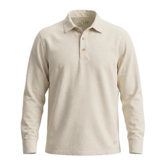 Bl'ker 3-Knopf Langarm Interlock Polo Burlington - - Tops - Herren - Beige - L