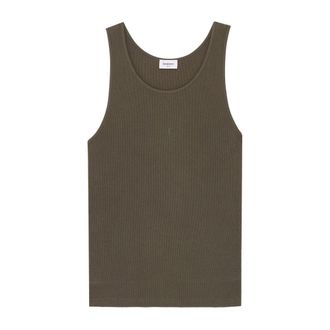 Saint Laurent Cassandre Tank - - Tops - Damen - Gr&uuml;n - L