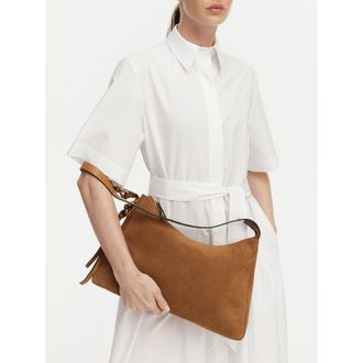 Tommy Hilfiger Handtasche Tommy Hilfiger Th Statement Shoulder Bag Suede AW0AW18824 Braun