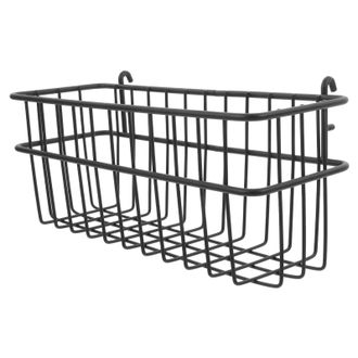 SOLUSTRE Lochwand Organizer Aus Robustem Eisen Bohrfreie Montage Ohne Besch&auml;digung Vielseitige Garage Werkstatt Aufbewahrung Kleiner Schwarzer Metallkorb