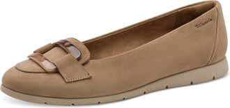 Tamaris Damen Klassische Ballerinas, Frauen Flats,TOUCHit-Fu&szlig;bett,Ausgehschuhe,Abendschuhe,Slip-ons,klassisch elegant,Ballerinen,BEIGE,37 EU