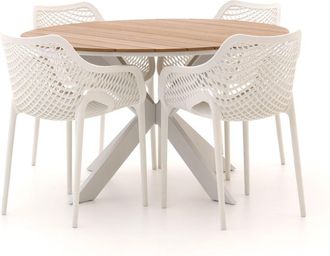 Forza Furniture Forza Ripi/Fidenza &oslash;126cm Gartenm&ouml;bel-Set 5-teilig stapelbar
