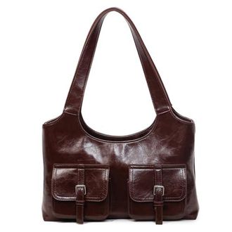 Generic Sac &agrave; bandouli&egrave;re en cuir synth&eacute;tique avec poches multiples Y2K pour femme, pour le travail, le shopping, les voyages, caf&eacute;, 340.00x50.00x180.00mm
