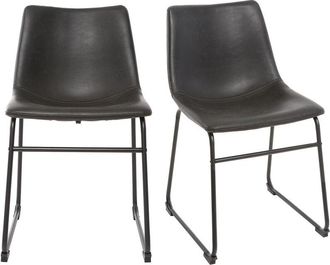 Miliboo Chaises industrielles noires (lot de 2) new rock