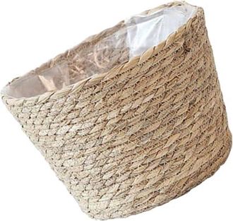 Valiclud Panier &agrave; Plantes DInt&eacute;rieur en Jonc de Mer Tress&eacute; Grand Mod&egrave;le Jardini&egrave;re en Rotin Naturel Doublure &Eacute;tanche Cache-Pot D&eacute;coratif Polyvalent pour Maison