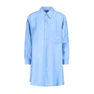 Maison Margiela Femme, Robes, Bleu, Taille: 38 FR Robe chemise &agrave; effet froiss&eacute;
