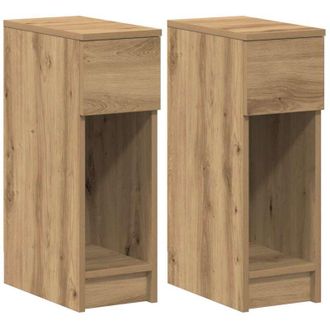 vidaXL Tables de chevet avec tiroir 2 pcs ch&ecirc;ne artisanal 20x36x60 cm Vidaxl
